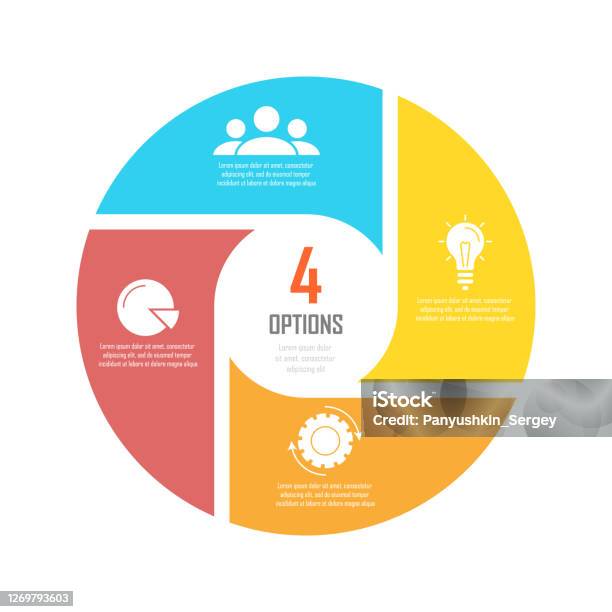 Templat Infografis Lingkaran Dapat Digunakan Diagram Presentasi Atau