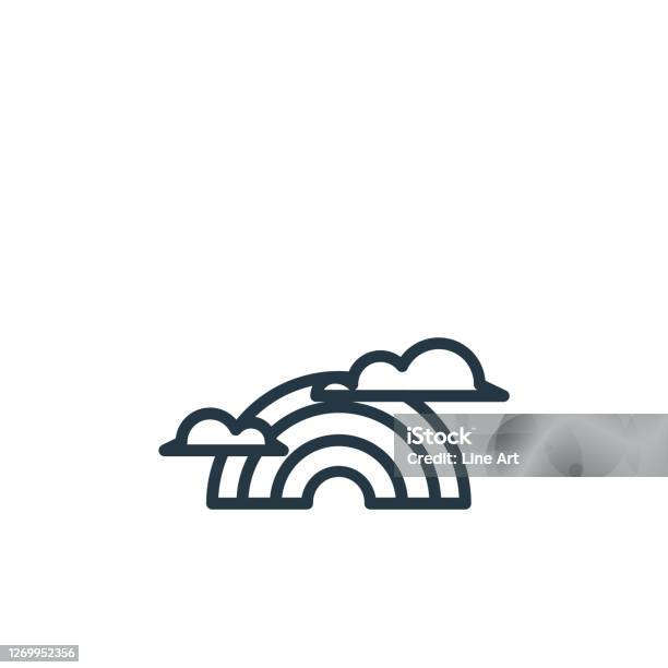 Vecteur Dicône Arcenciel Du Concept De Ressort Illustration Mince De