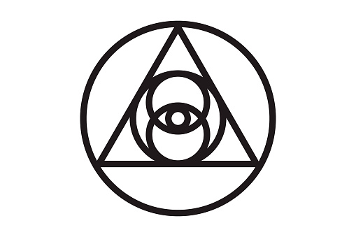Oeil Toutvoyant De Dieu Dans Le Triangle De Géométrie Sacré Signe