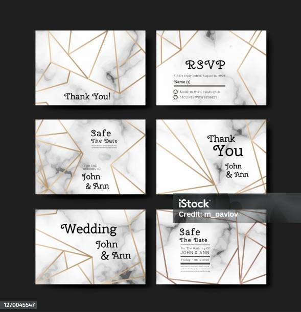 Série Dillustrations De Mariage Dinvitation Dans Le Style Art Déco