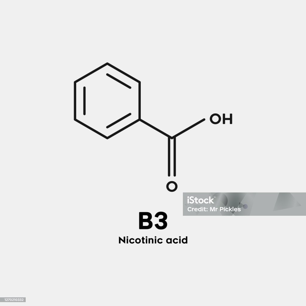 Vitamin B3 Struktur Molekul Asam Nikotinat Ilustrasi Stok Unduh Gambar Sekarang Alam Asam