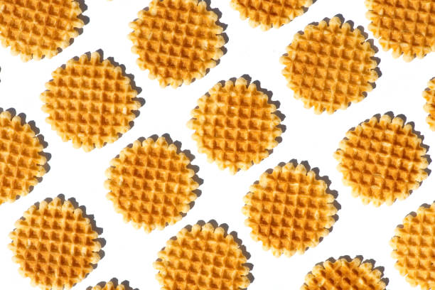 Free picture: Texture of a yellowish brown waffle with geometric ...