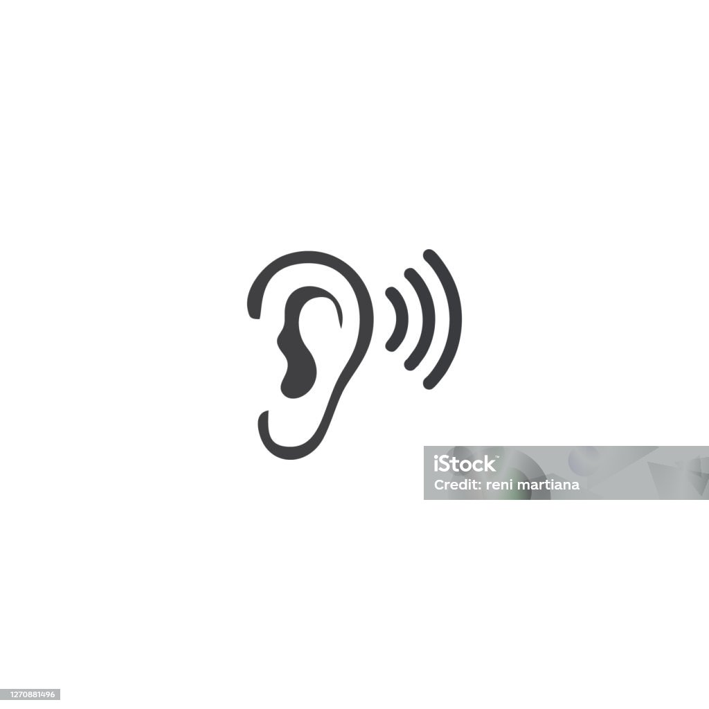 Ear Listen Vector Icon On White Background Stock Illustration ... Ear Listen Vector Icon On White Background Stock Illustration ...