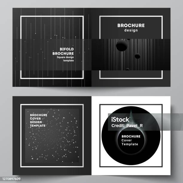 Tata Letak Vektor Dari Dua Templat Sampul Untuk Brosur Bifold Desain