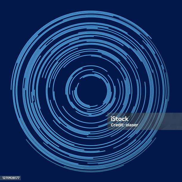 Orbital Discrete Lines In Concentric Circles Stock Illustration