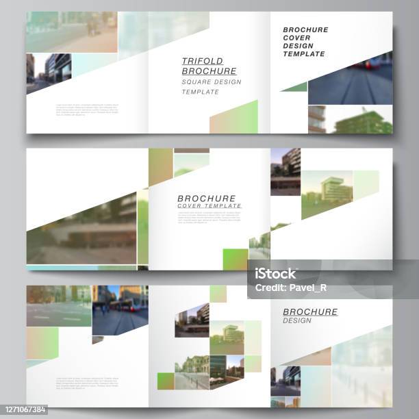 Tata Letak Vektor Format Persegi Mencakup Template Desain Untuk Brosur