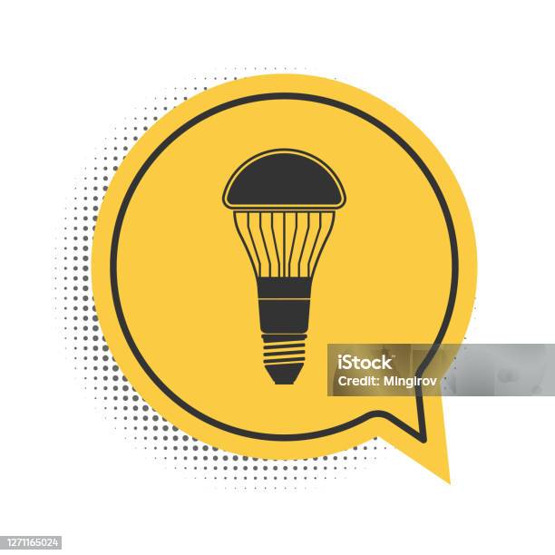 Icône Noire Dampoule De Led Isolée Sur Le Fond Blanc Ampoule Lumineuse