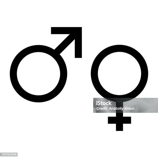 Simboli Maschili E Femminili Illustrazioni Vettoriali Contorno In