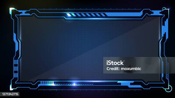 Latar Belakang Futuristik Abstrak Teknologi Bersinar Biru Sci Fi Frame
