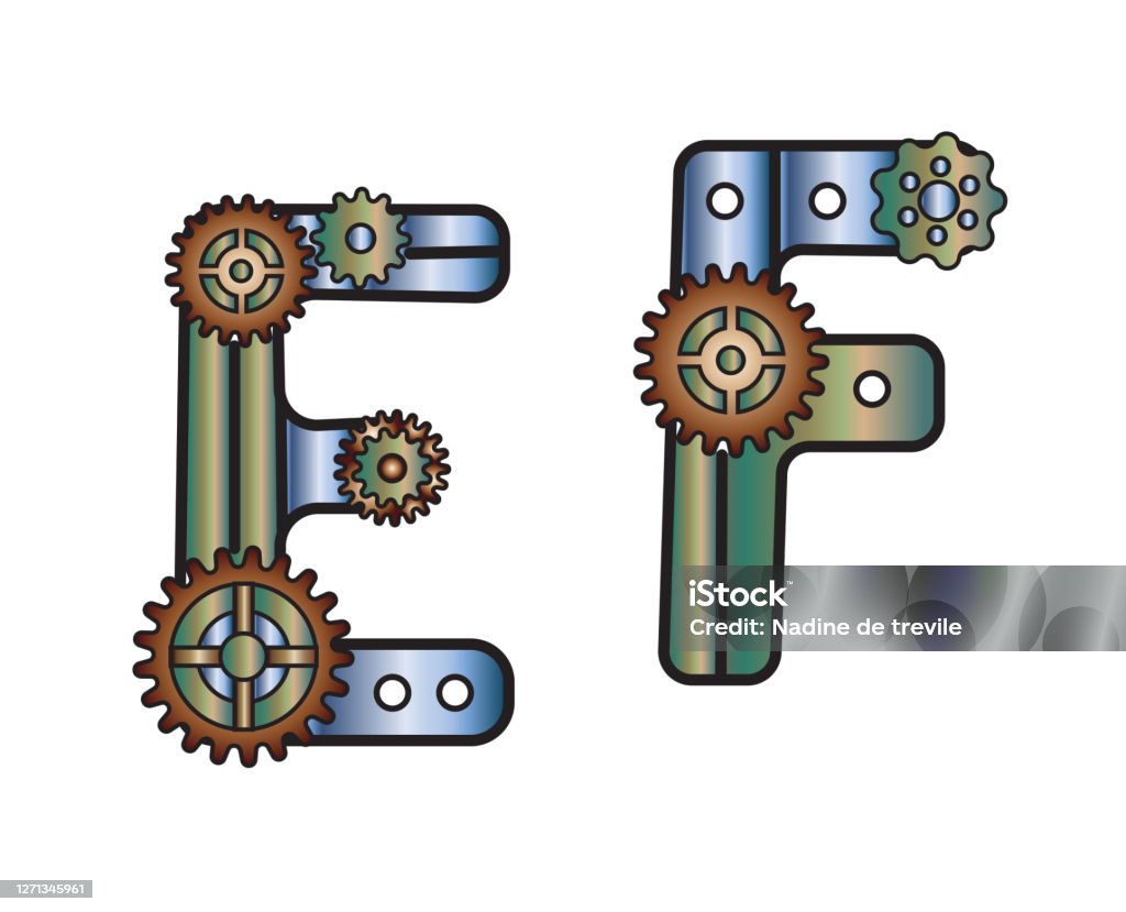Font Dalam Gaya Steampunk Alfabet Logam Mekanik Dengan Roda Gigi ... Font Dalam Gaya Steampunk Alfabet Logam Mekanik Dengan Roda Gigi ...