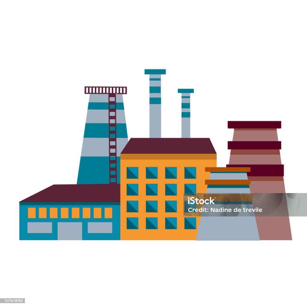 Bâtiment Dusine Icône Infographie Concept De Bâtiment Industriel Dans