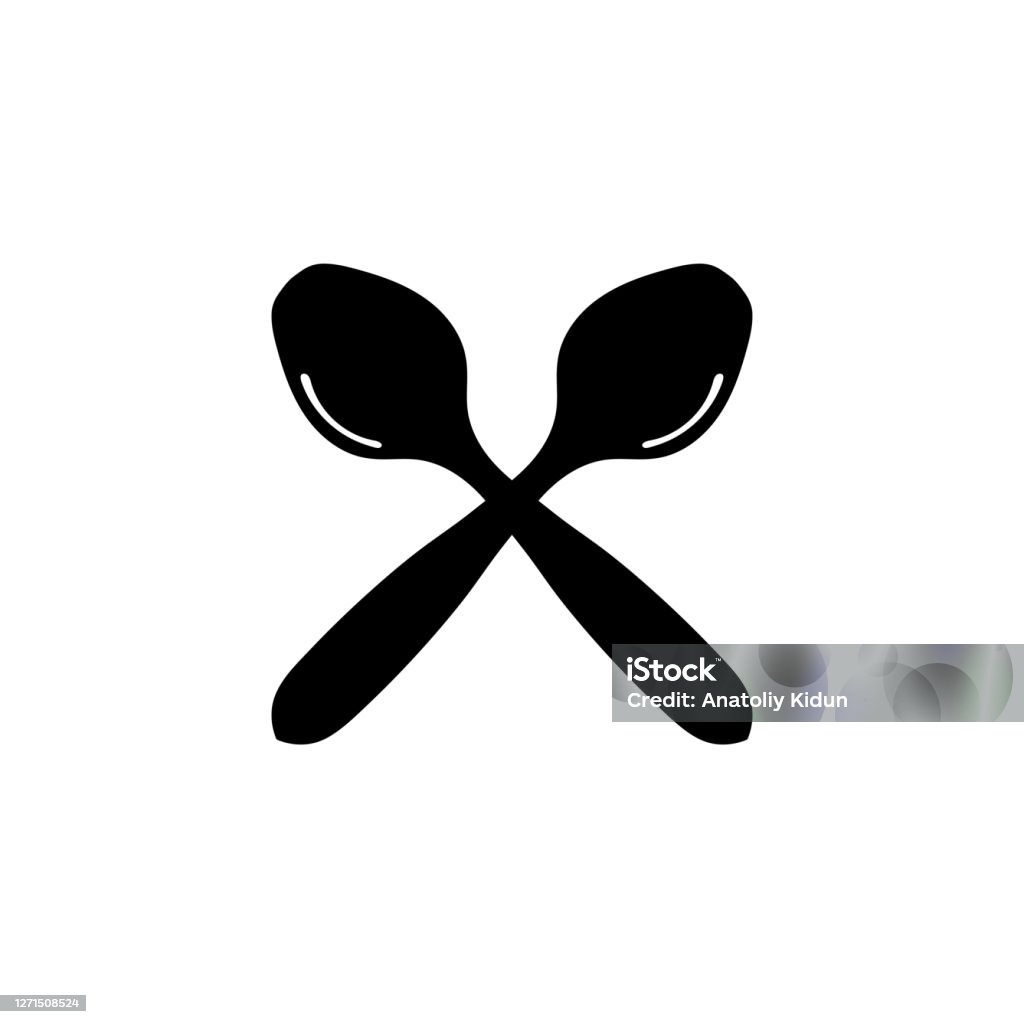 Crossed Spoons Icon Flat Vector Illustration Stock Illustration ... Crossed Spoons Icon Flat Vector Illustration Stock Illustration ...