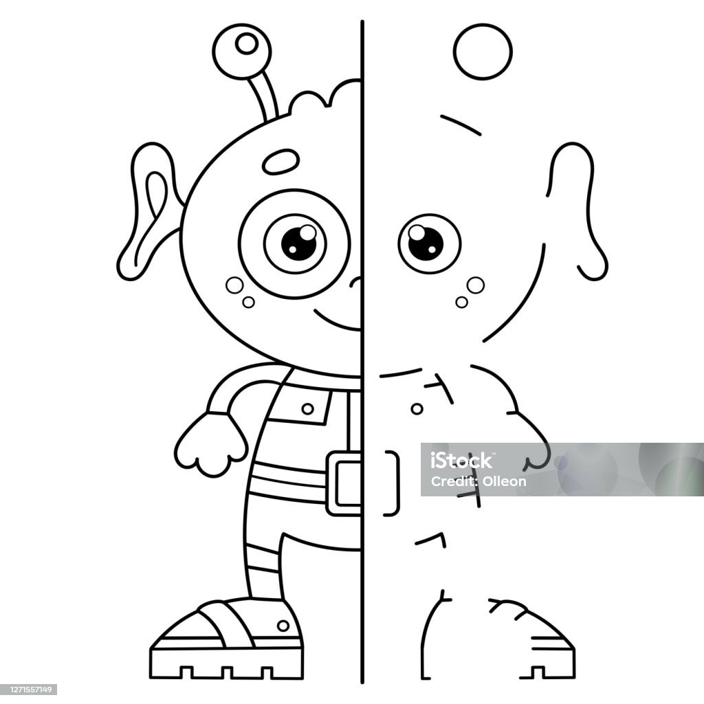 Menggambar Secara Simetris Mewarnai Garis Besar Halaman Kartun Alien ... Menggambar Secara Simetris Mewarnai Garis Besar Halaman Kartun Alien ...