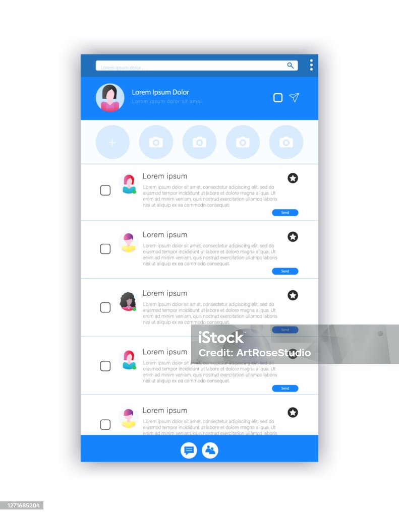 Templat Desain Halaman Web Aplikasi Messenger Antarmuka Pengguna Modern