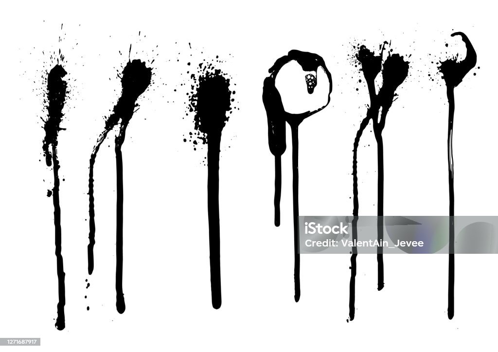 Ensemble Vectoriel Noir Et Blanc Avec Éclaboussure Dencre Tache Et Coup