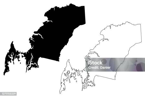 Queen Annes County Maryland Map Vector Illustration Scribble Sketch