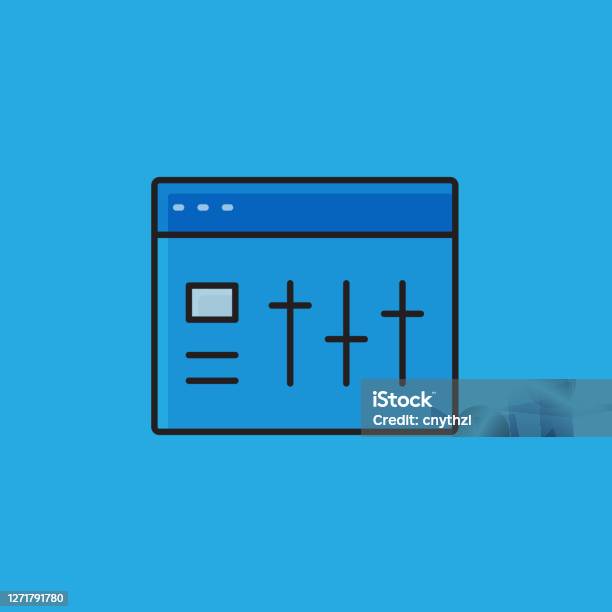 Ikon Panel Kontrol Gaya Desain Garis Datar Ilustrasi Vektor Simbol