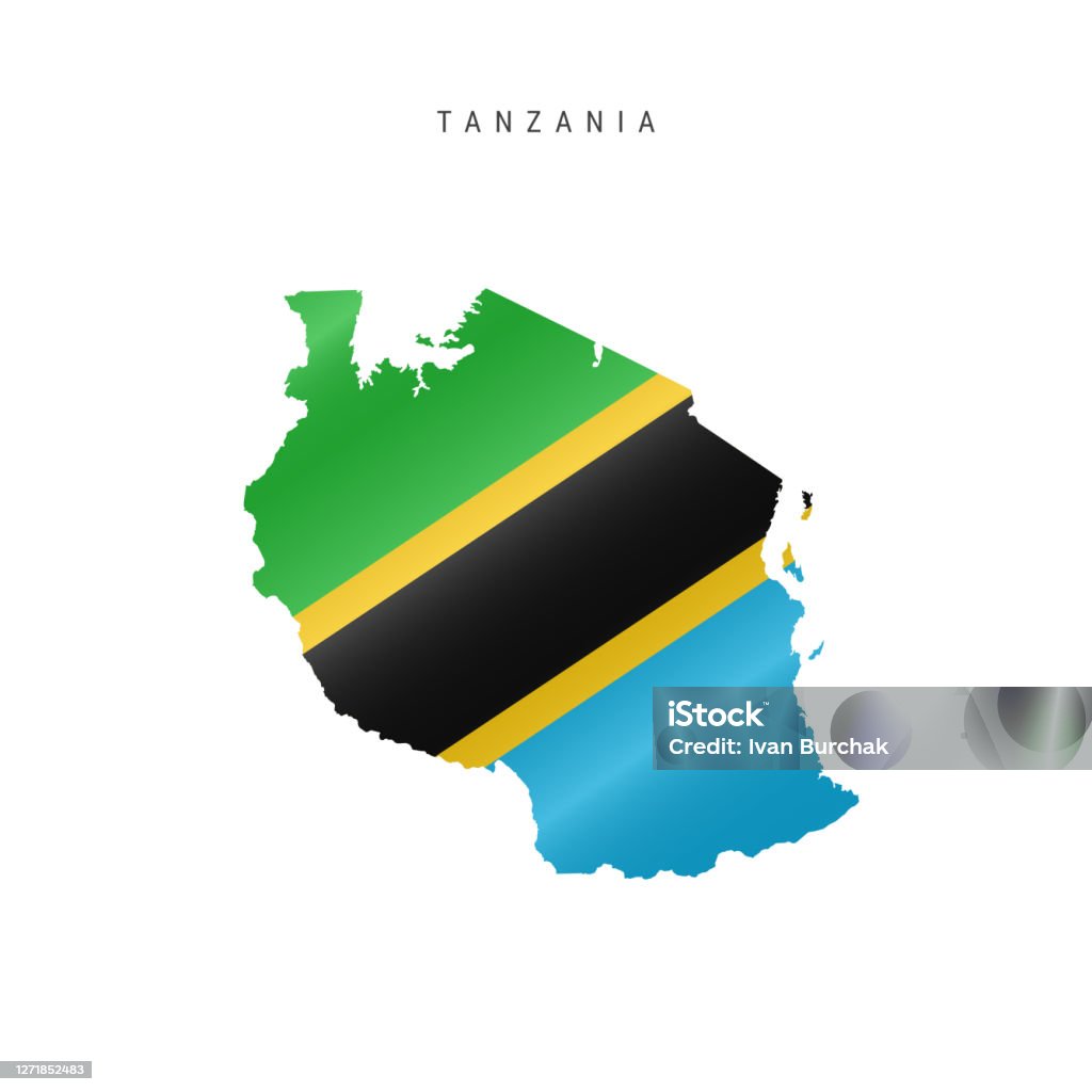 Vetores De Acenando Mapa Da Bandeira Da Tanzânia Ilustração Vetorial E