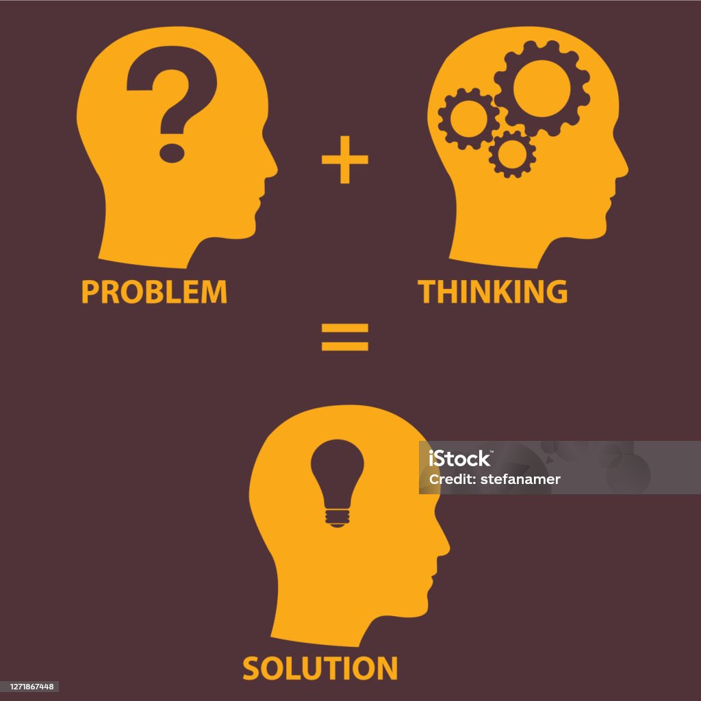 Problem Solution Concept Showing Problems Solving Using Brain By Thinking And Creativity Stock