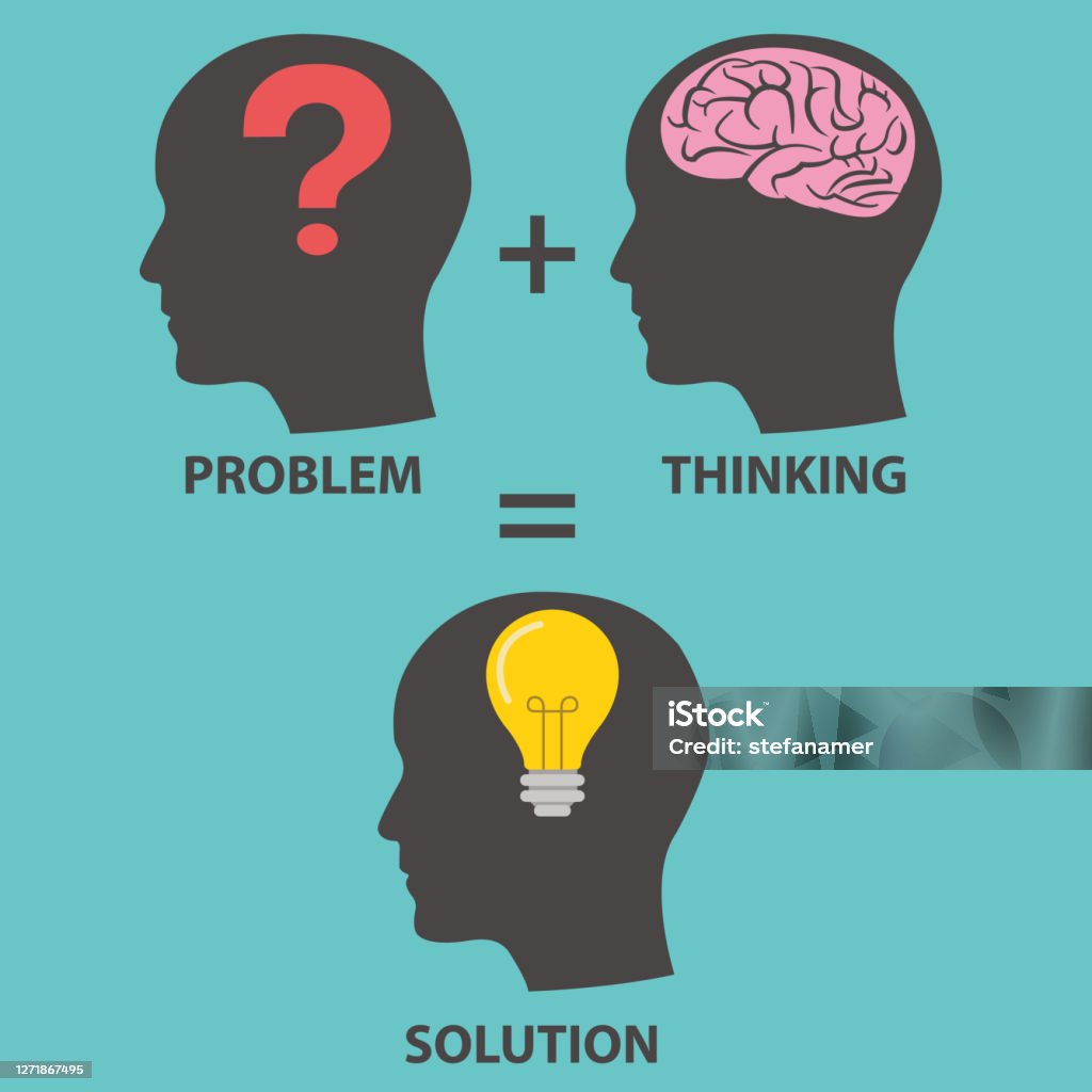 Problem Solution Concept Showing Problems Solving Using Brain By Thinking And Creativity Stock