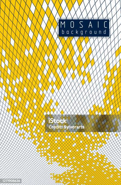 Seni Vektor Minimal Geometris Ilustrasi Dimensi Ubin Mosaik Yang Indah