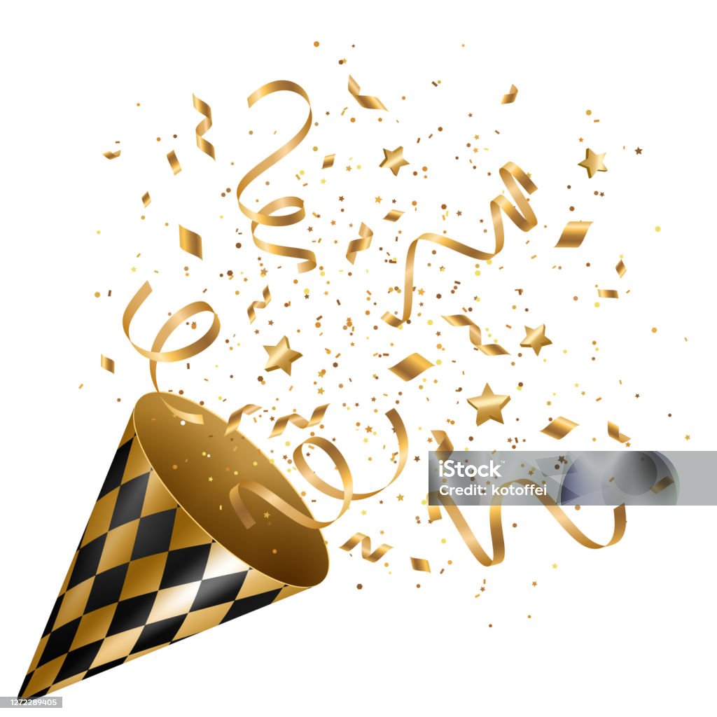 Ilustración de Popper Fiesta De Oro Con Confeti y más Vectores Libres ... Ilustración de Popper Fiesta De Oro Con Confeti y más Vectores Libres ...
