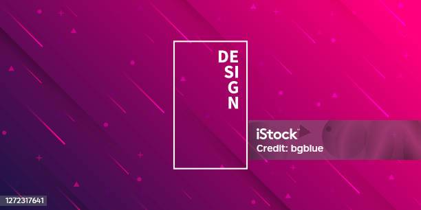 Desain Abstrak Dengan Bentuk Geometris Trendy Pink Gradient Ilustrasi