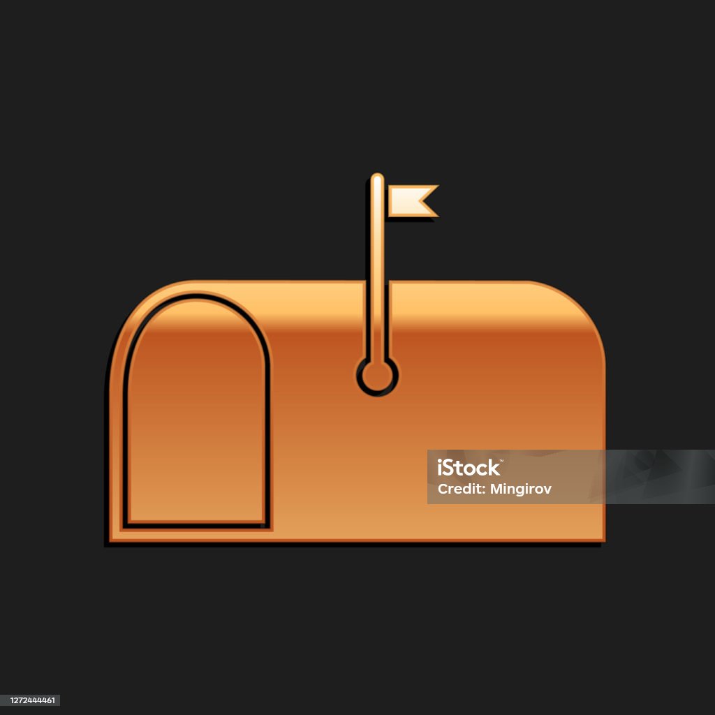 Ilustración de Icono Del Cuadro De Correo Dorado Aislado Sobre Fondo ... Ilustración de Icono Del Cuadro De Correo Dorado Aislado Sobre Fondo ...