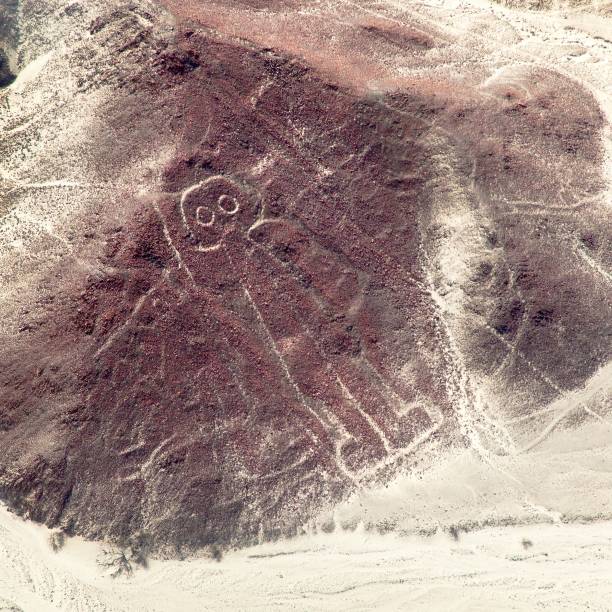 10 Vista Aérea De Líneas De Nazca Astronauta Geoglifo Perú Fotografías