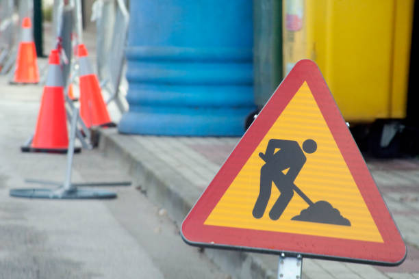Free Stock Photo of Construction Sign on the Side of the Road ...