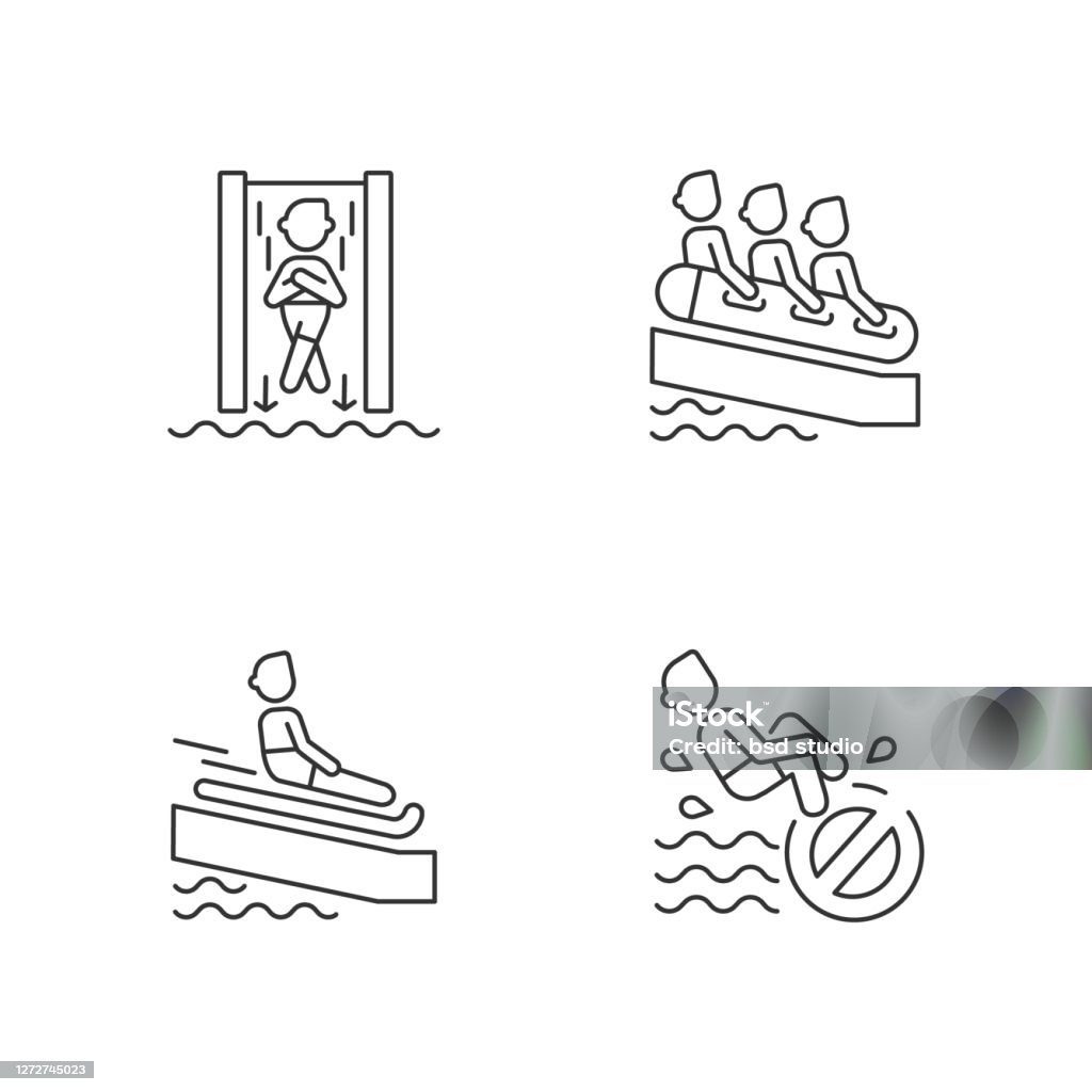 Waterslide Types Linear Icons Set Stock Illustration - Download Image ... Waterslide Types Linear Icons Set Stock Illustration - Download Image ...