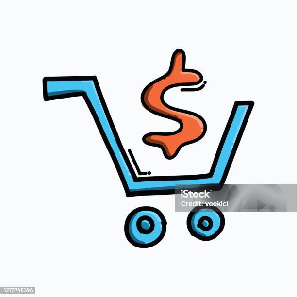 Keranjang Belanja Dengan Ikon Vektor Warna Uang Gambar Ilustrasi Sketsa ... Keranjang Belanja Dengan Ikon Vektor Warna Uang Gambar Ilustrasi Sketsa ...