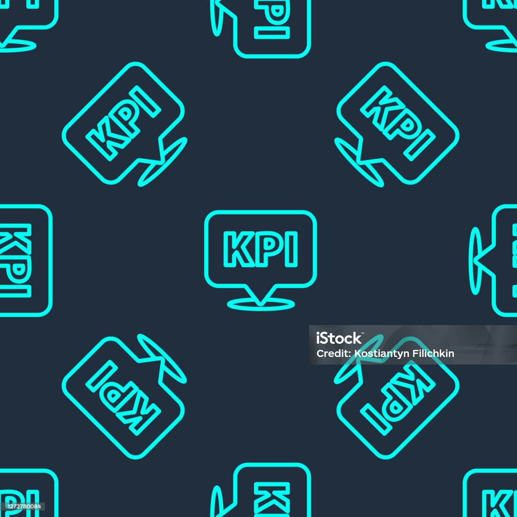 Kpi De Ligne Verte Icône Dindicateur De Performance Clé Isolé Modèle