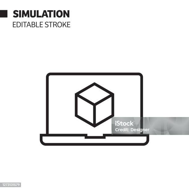 Icône De Ligne De Simulation Illustration De Symbole Vectoriel De
