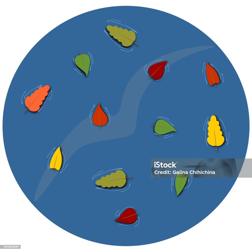 Ilustración de Hojas De Otoño En El Agua Hoja De Álamo Hoja De Roble ... Ilustración de Hojas De Otoño En El Agua Hoja De Álamo Hoja De Roble ...