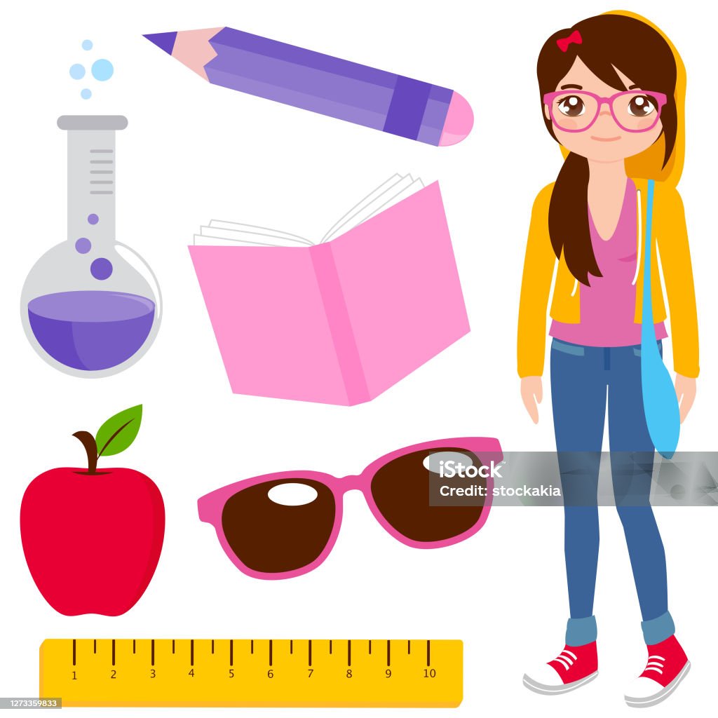 Ilustración de Estudiante Y Conjunto De Objetos Escolares Ilustración ... Ilustración de Estudiante Y Conjunto De Objetos Escolares Ilustración ...