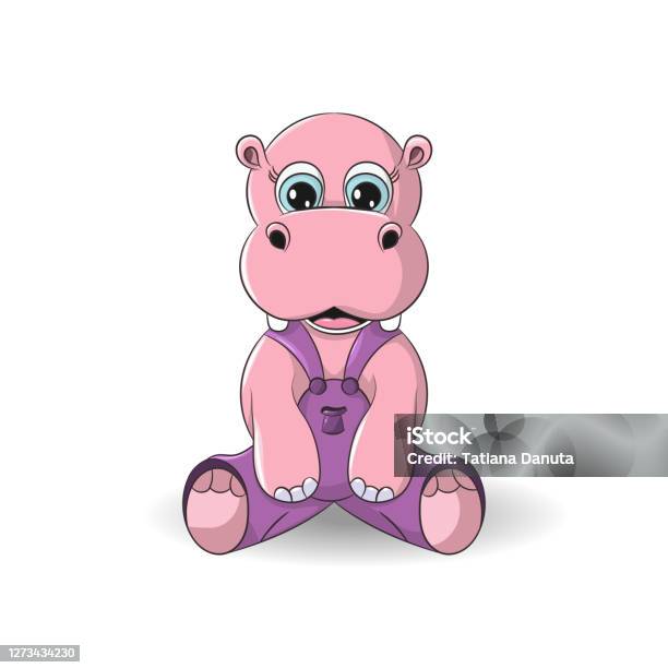 Kartun Lucu Lucu Dan Sedikit Karakter Kuda Nil Terisolasi Di Latar ... Kartun Lucu Lucu Dan Sedikit Karakter Kuda Nil Terisolasi Di Latar ...