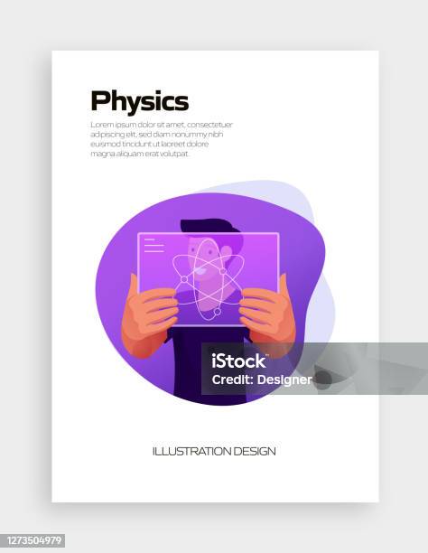 Ilustrasi Vektor Terkait Fisika Untuk Template Halaman Arahan Spanduk