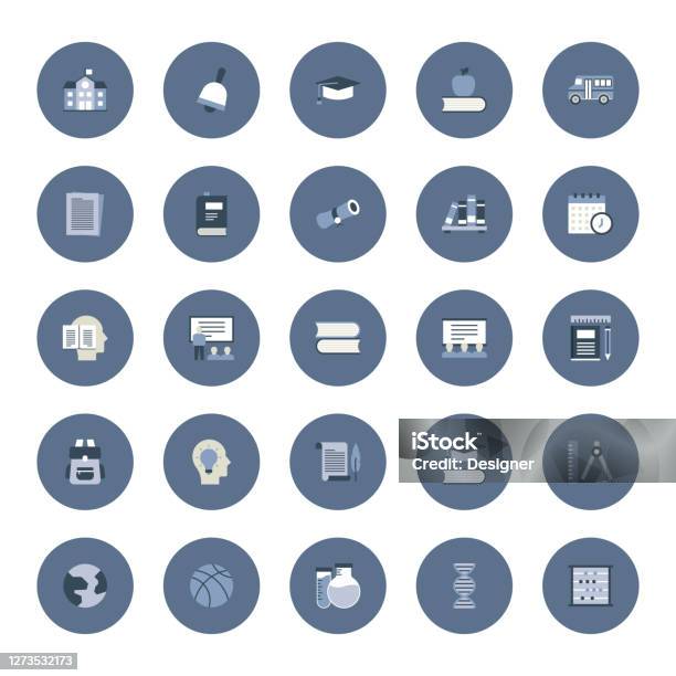 Léducation Et Lécole Connexes Icônes Plates Illustration De Symbole