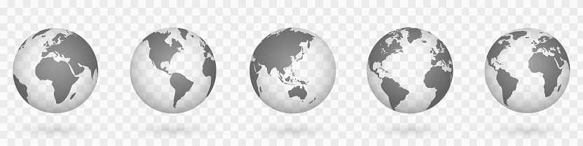 Globes Of Earth Ensemble 3d Carte Réaliste Du Monde En Forme De Globe