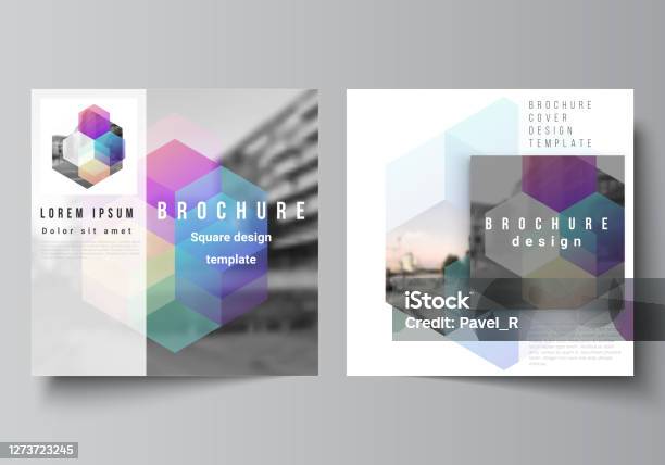 Tata Letak Vektor Dari Dua Format Persegi Mencakup Template Desain