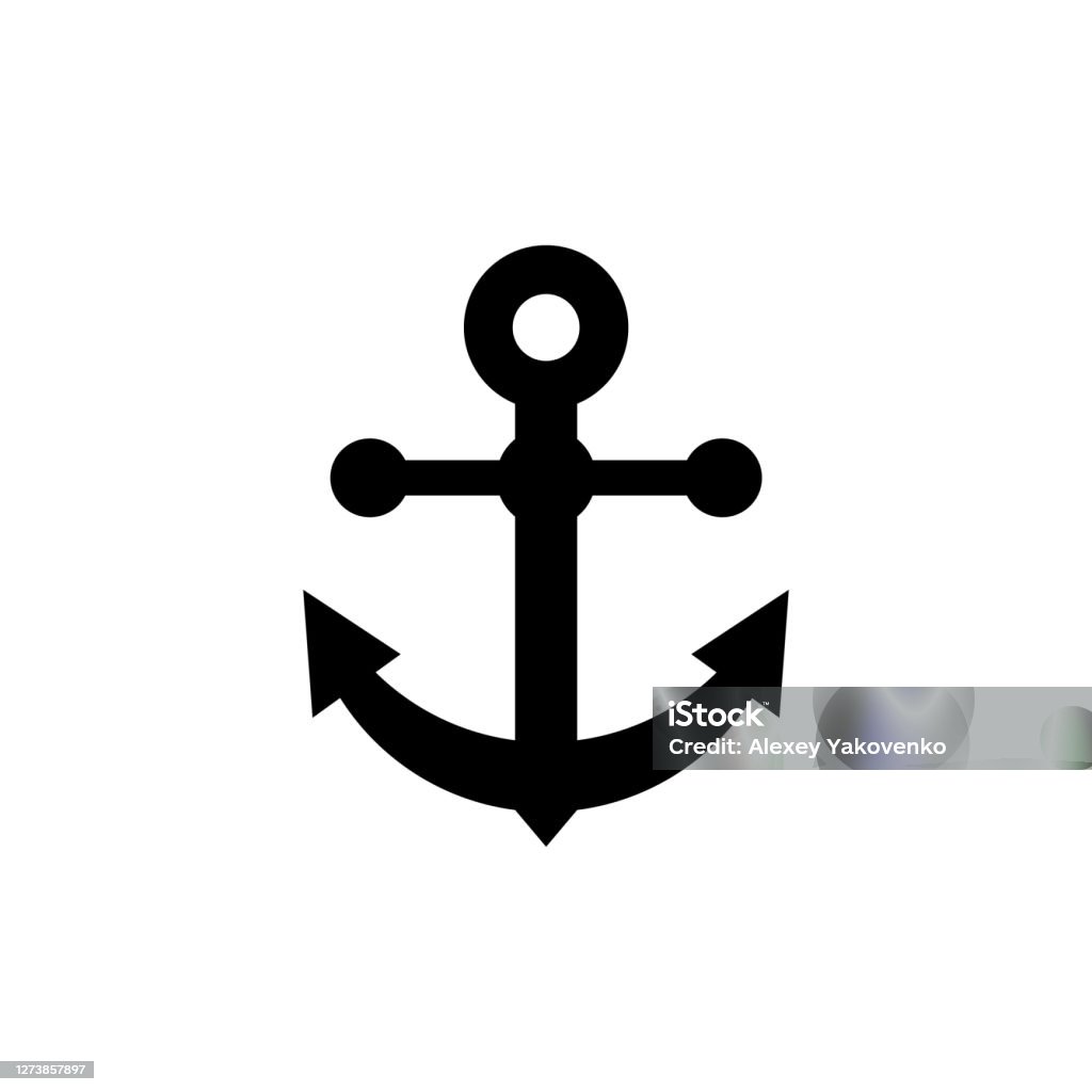 Icône Dancrage De Navire En Noir Bateau Vecteur Sur Fond Blanc Isolé