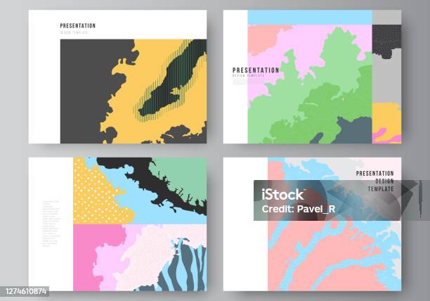 Tata Letak Vektor Template Desain Slide Presentasi Templat Multiguna