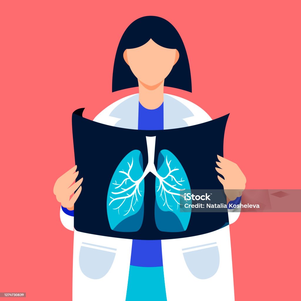 Dokter Memegang Paruparu Xray Vektor Ilustrasi Ilustrasi Stok Unduh Gambar Sekarang X Ray