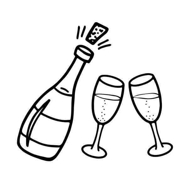 Champagne Bottle Sketch Champagne Bottle Sketch