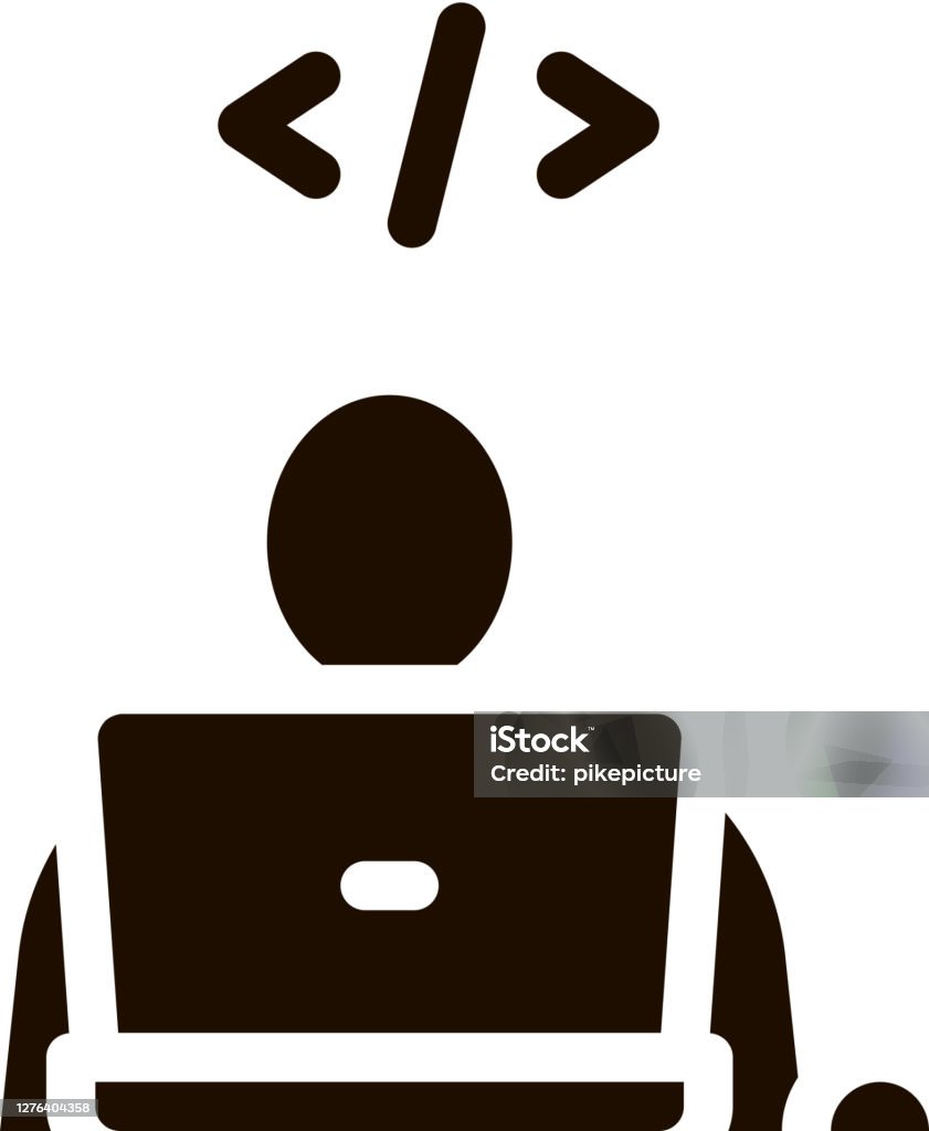 Programmer Coding Laptop Vector Icon Stock Illustration - Download ... Programmer Coding Laptop Vector Icon Stock Illustration - Download ...
