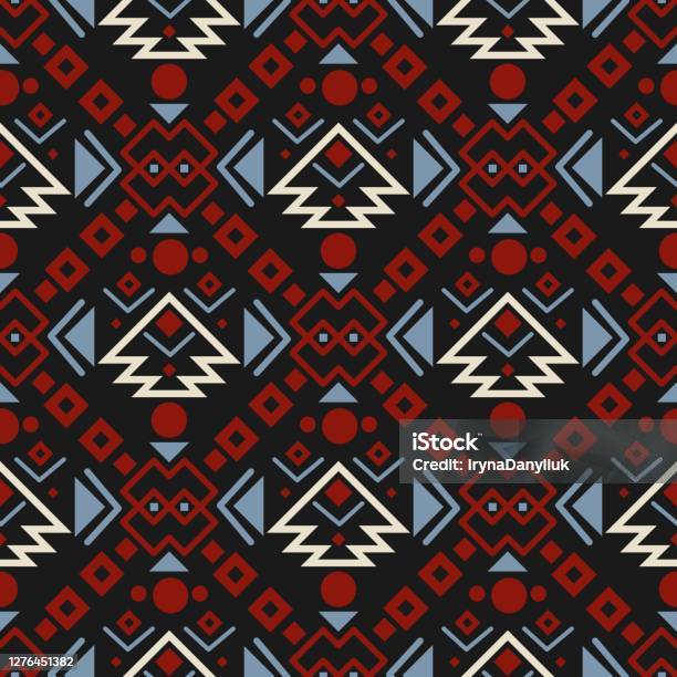 Aztecs Seamless Pattern Tribal Ethnic Ornament Geometric Abstract