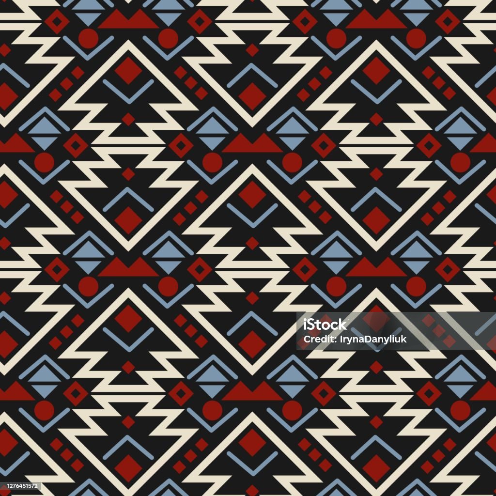 Aztecs Seamless Pattern Tribal Ethnic Ornament Geometric Abstract