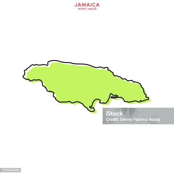 Carte Verte De La Jamaïque Avec Le Modèle De Conception Dillustration