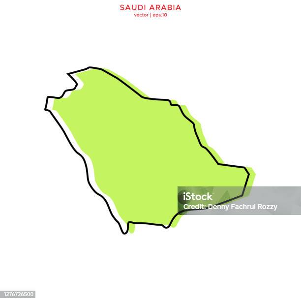 Peta Hijau Arab Saudi Dengan Template Desain Ilustrasi Vektor Garis ... Peta Hijau Arab Saudi Dengan Template Desain Ilustrasi Vektor Garis ...